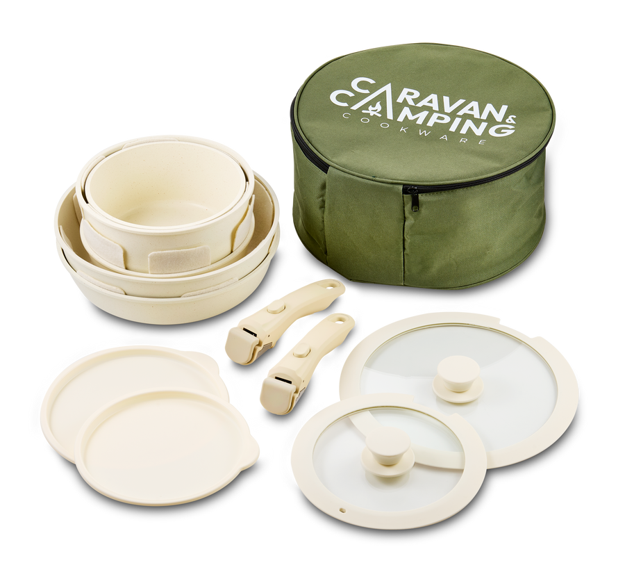 12 Piece Campstone Series – Cream Edition – Caravan & Camping Cookware